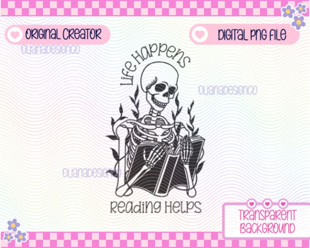 Reading Helps Skeleton PNG SVG - Etsy