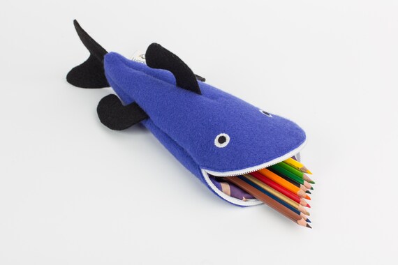 Blue Shark Pencil Case Felt Pencil Case Animal Pencil Case | Etsy