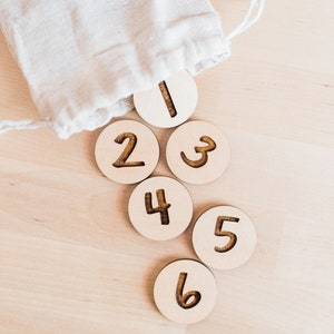 Wood Number Coins - Math Manipulatives - Educational Game - Montessori ...