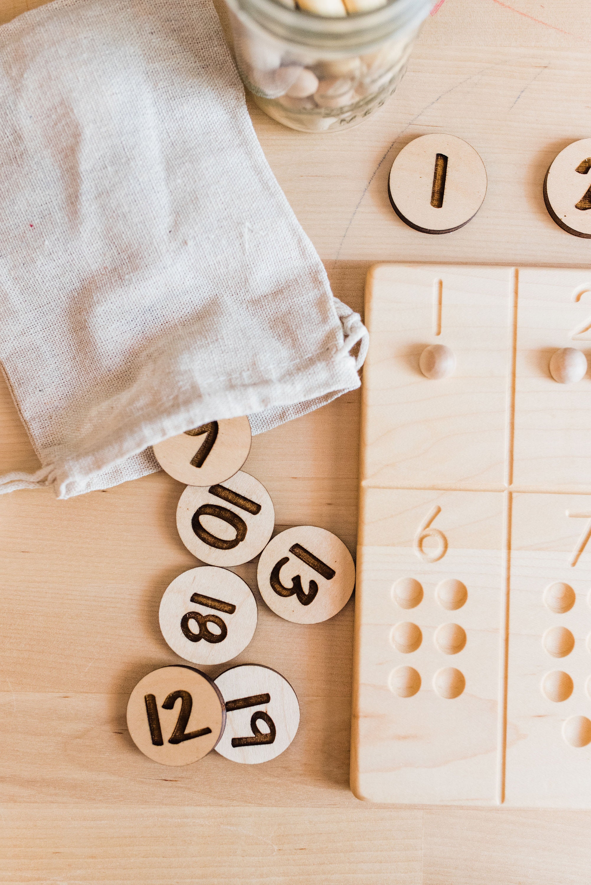 Wood Number Coins Math Manipulatives Educational Game - Etsy
