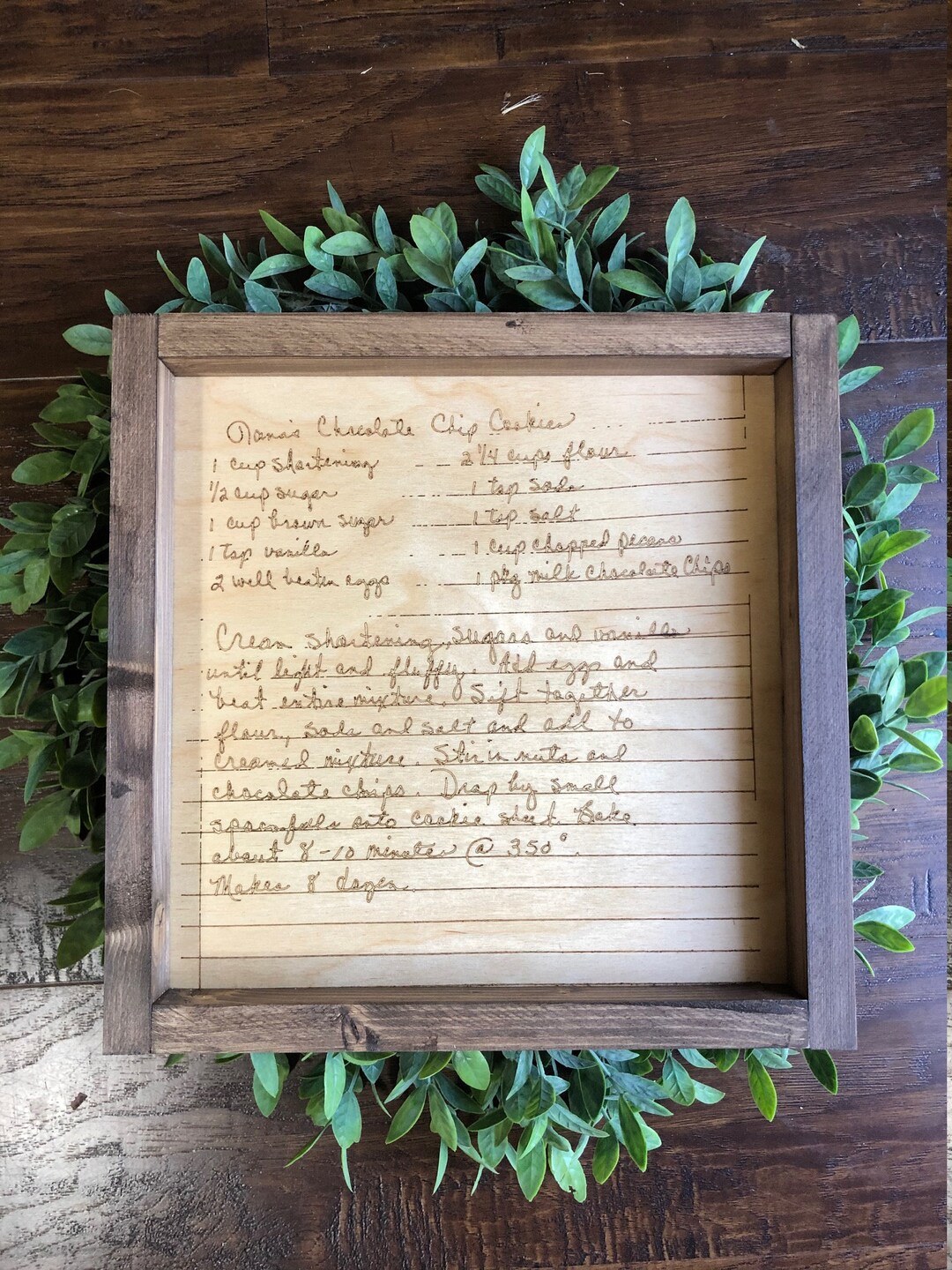 Handwriting or Recipe Custom Sign With Laser Engraving Kid's Art ...