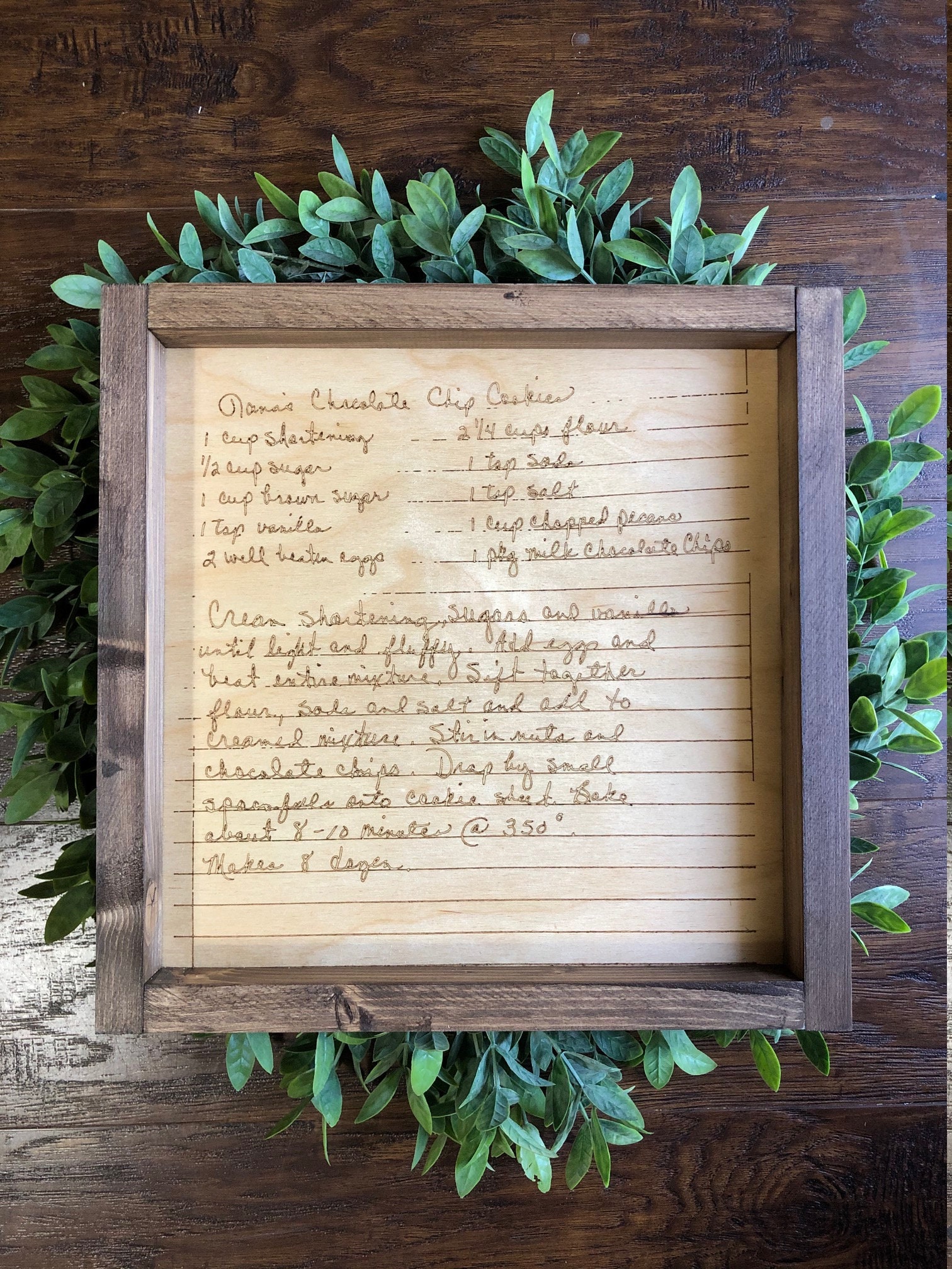 Handwriting or Recipe Custom Sign With Laser Engraving - Etsy