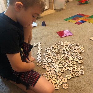 Wood Number Coins - Math Manipulatives - Educational Game - Montessori ...