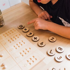 Wood Number Coins - Math Manipulatives - Educational Game - Montessori ...