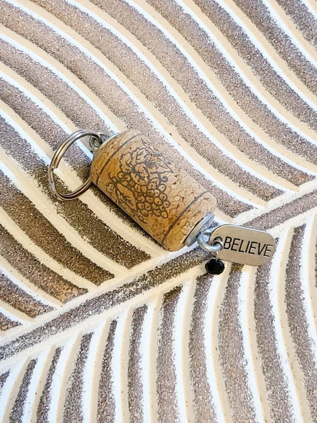 Cork Keychain | Believe Charm - Etsy