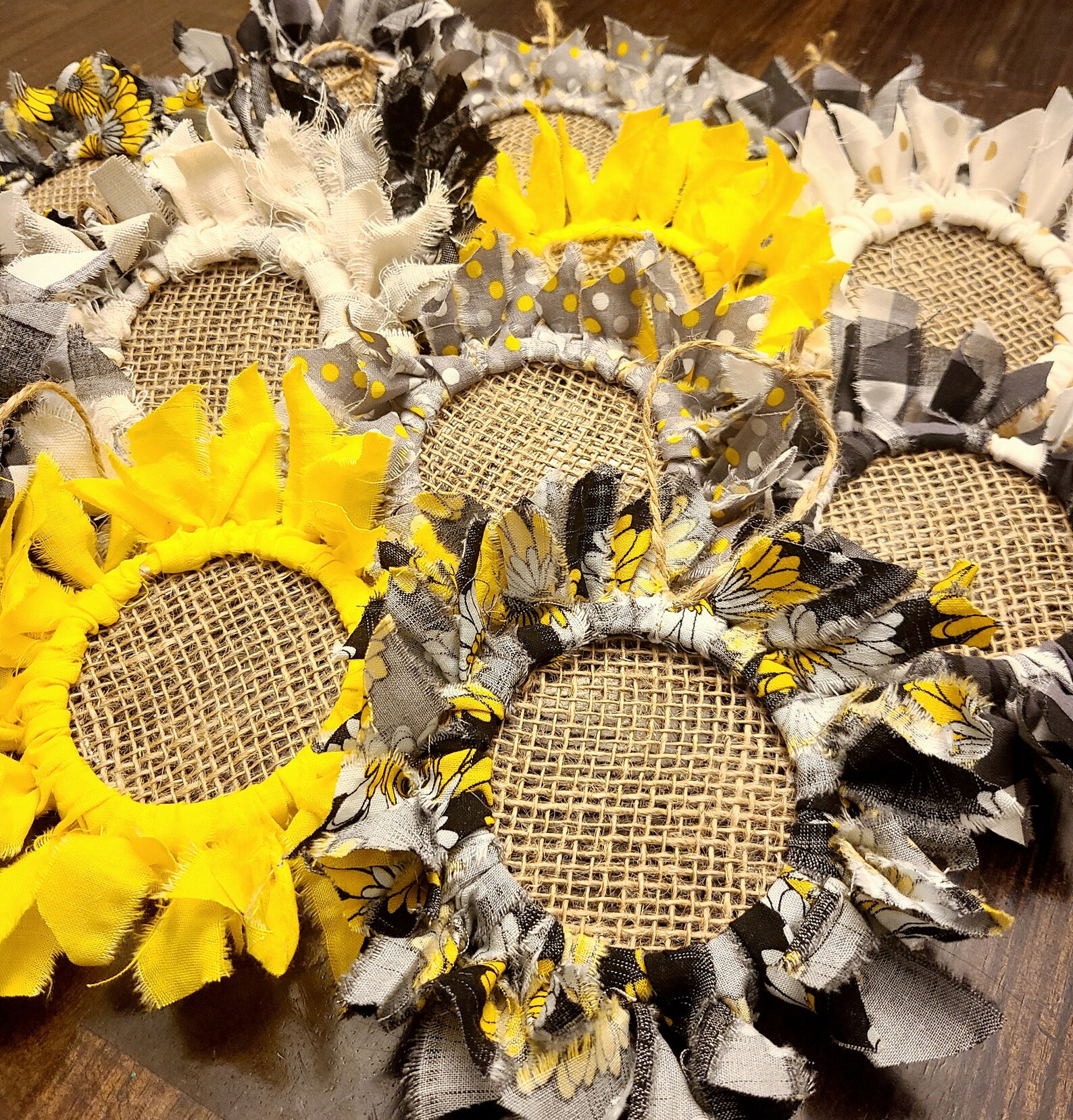 Sunflowers | Rag Flowers | Canning Ring Flowers - Etsy