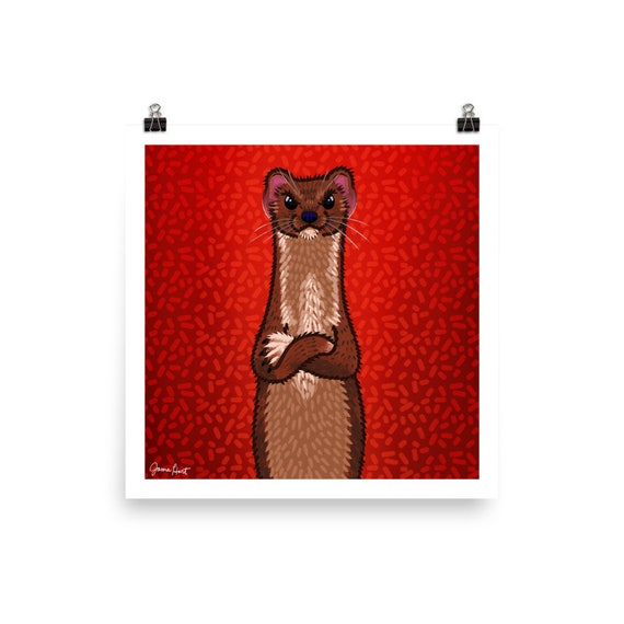 Angry Weasel Illustration Print | Etsy