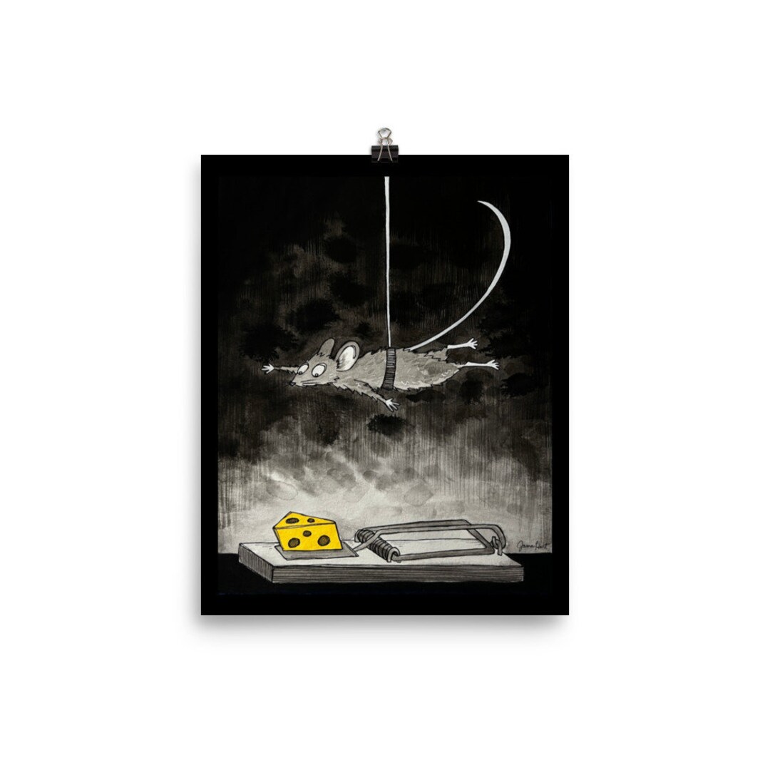 Mouse - Cheese Heist - Illustration Print - Etsy