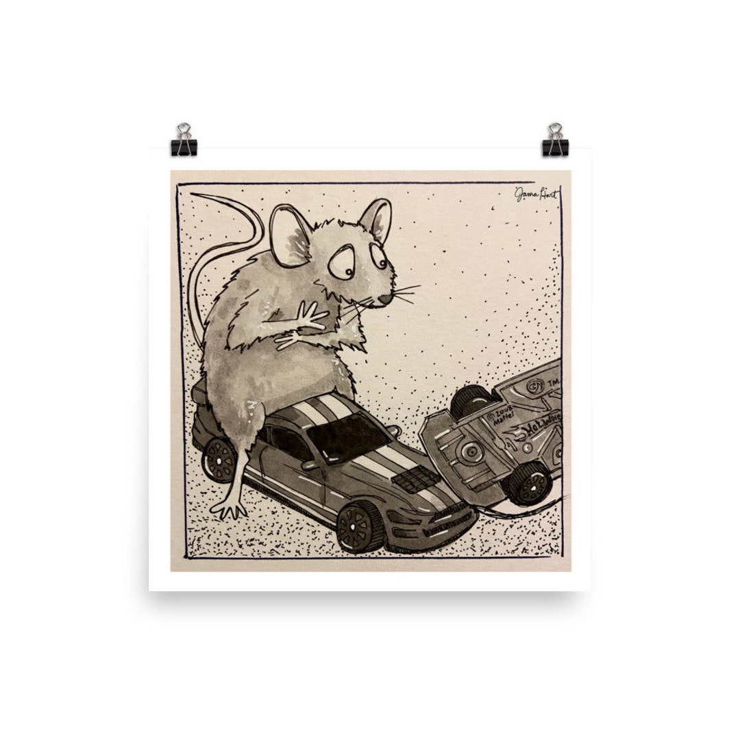 Mouse Crash - Illustration Print - Etsy