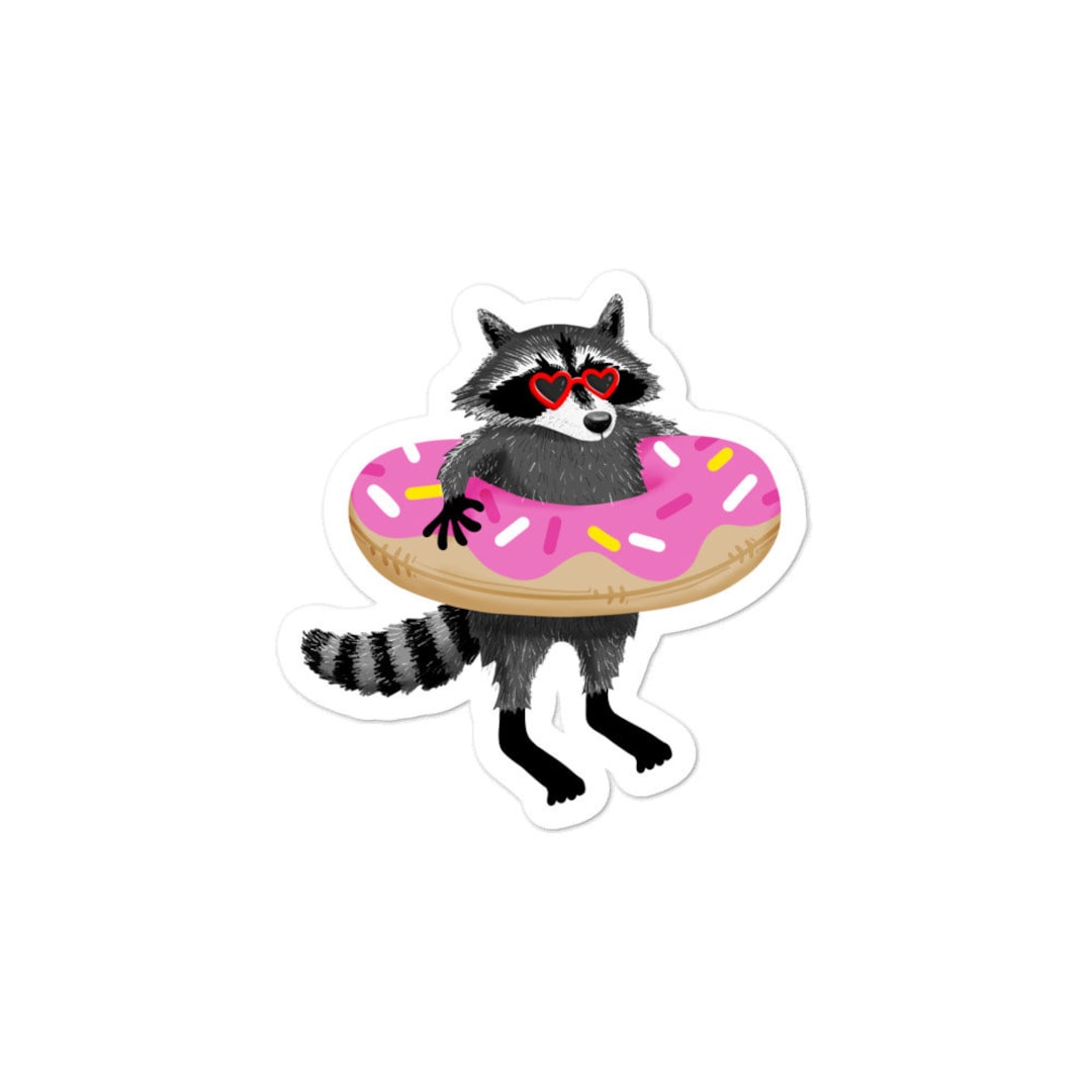 Sassy Summer Raccoon Sticker - Etsy