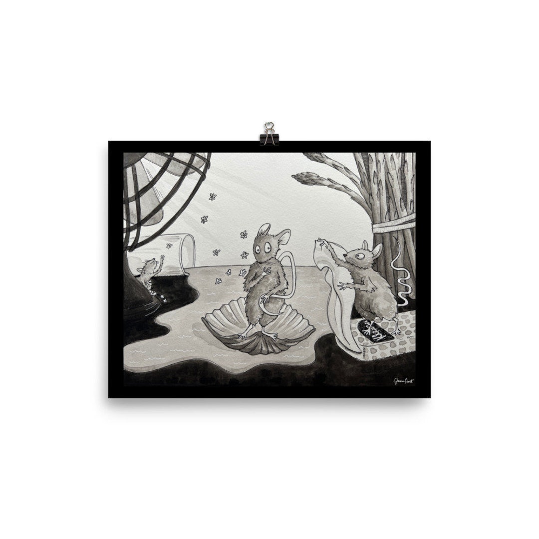 Mouse - Birth of Venus - Illustration Print - Etsy