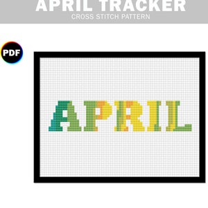 April Temperature Tracker Cross Stitch Pattern Tracking Your Local ...