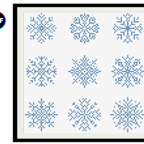 Snowflakes Counted Cross Stitch Chart PDF Instant Download - Etsy