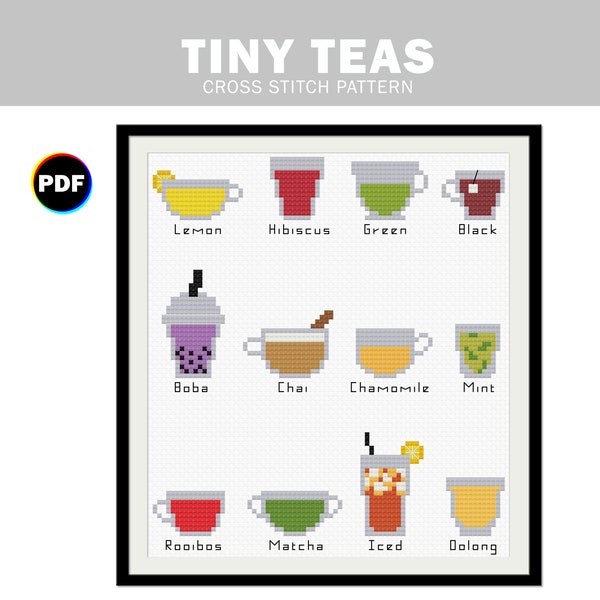 Tea Cross Stitch - Etsy
