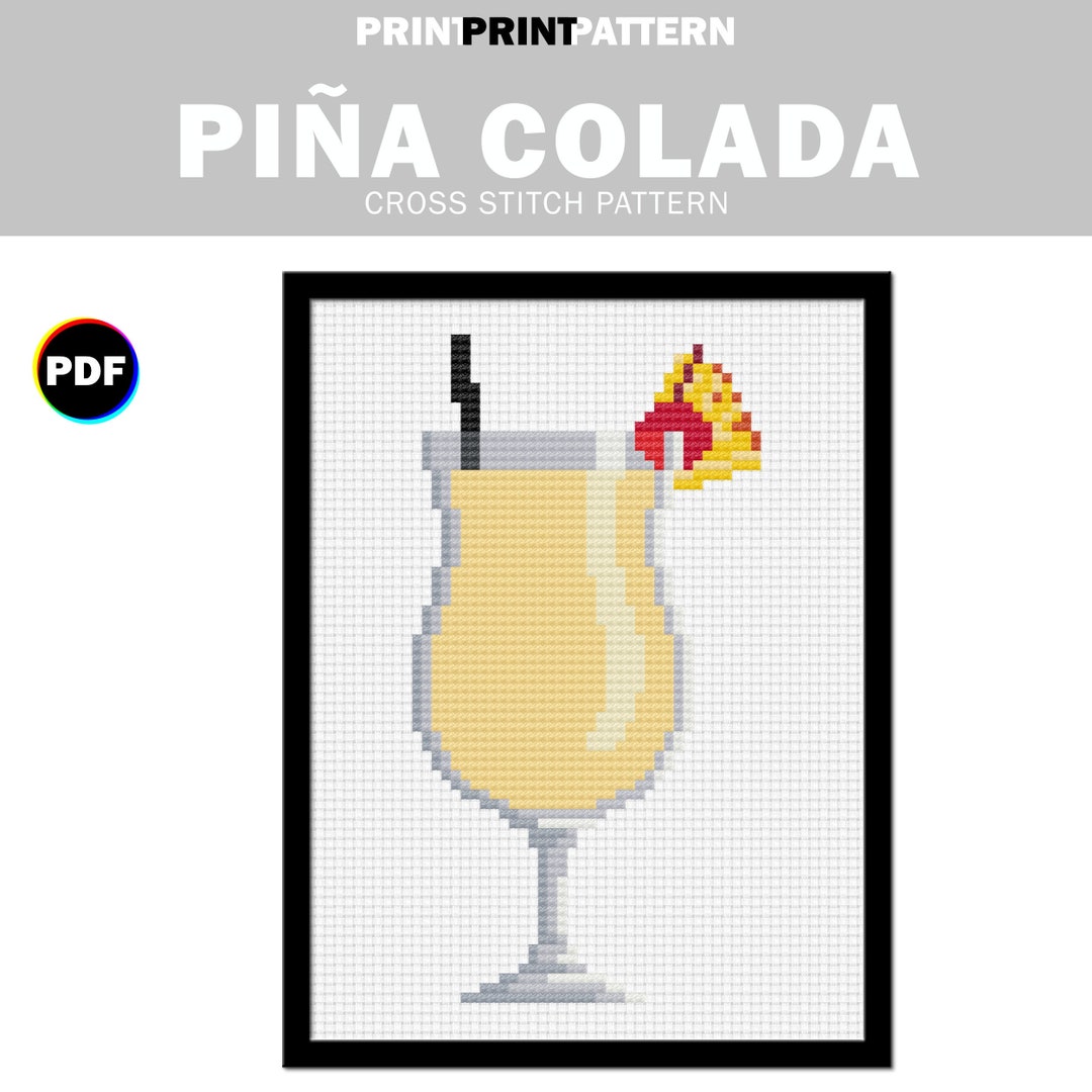 Piña Colada Cross Stitch Pattern a Rum Based Tropical - Etsy