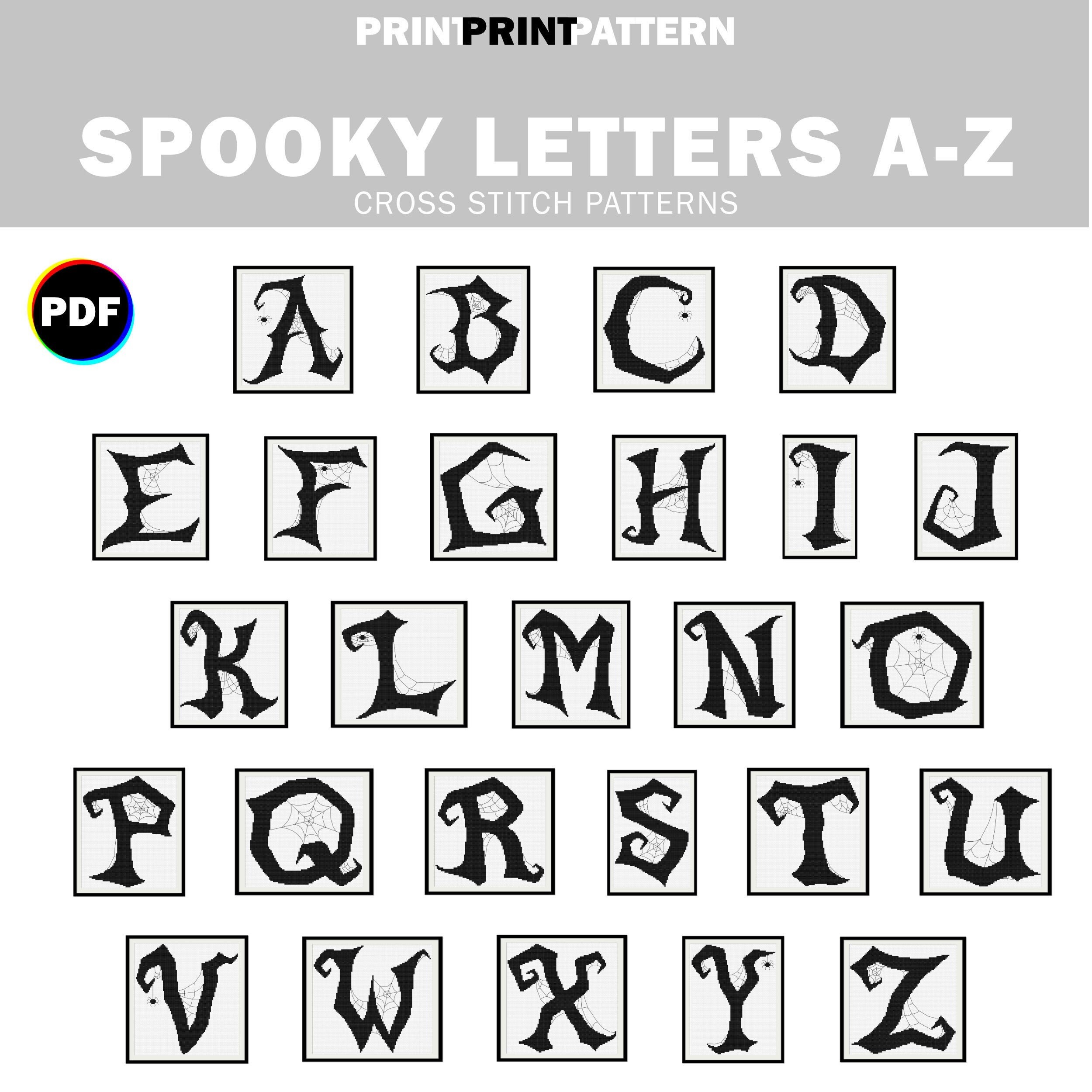 Spooky Letters Cross Stitch Patterns Full Bundle Discount - Etsy