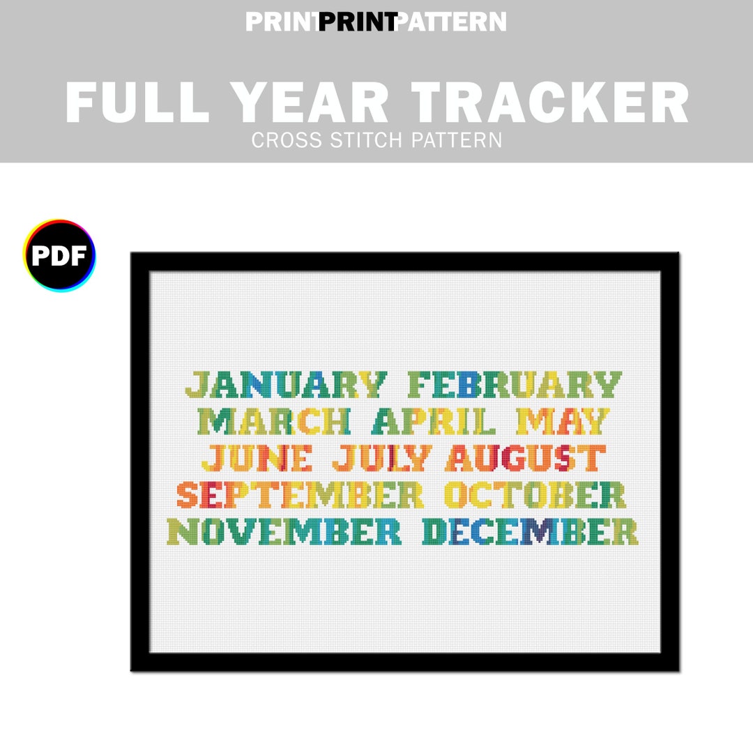 Full Year Temperature Tracker Cross Stitch Pattern: Weather, Mood ...