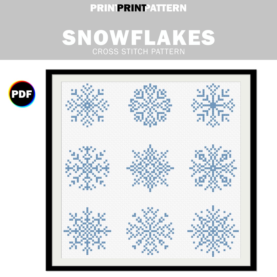 Snowflakes Cross Stitch Pattern Christmas Ornaments Winter - Etsy