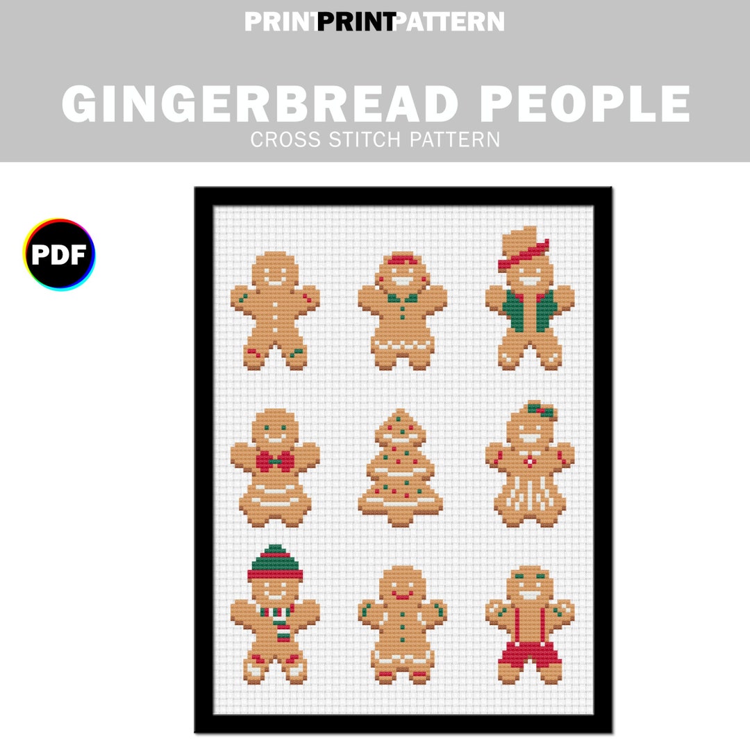 Gingerbread People Cross Stitch Pattern All Kinds of - Etsy