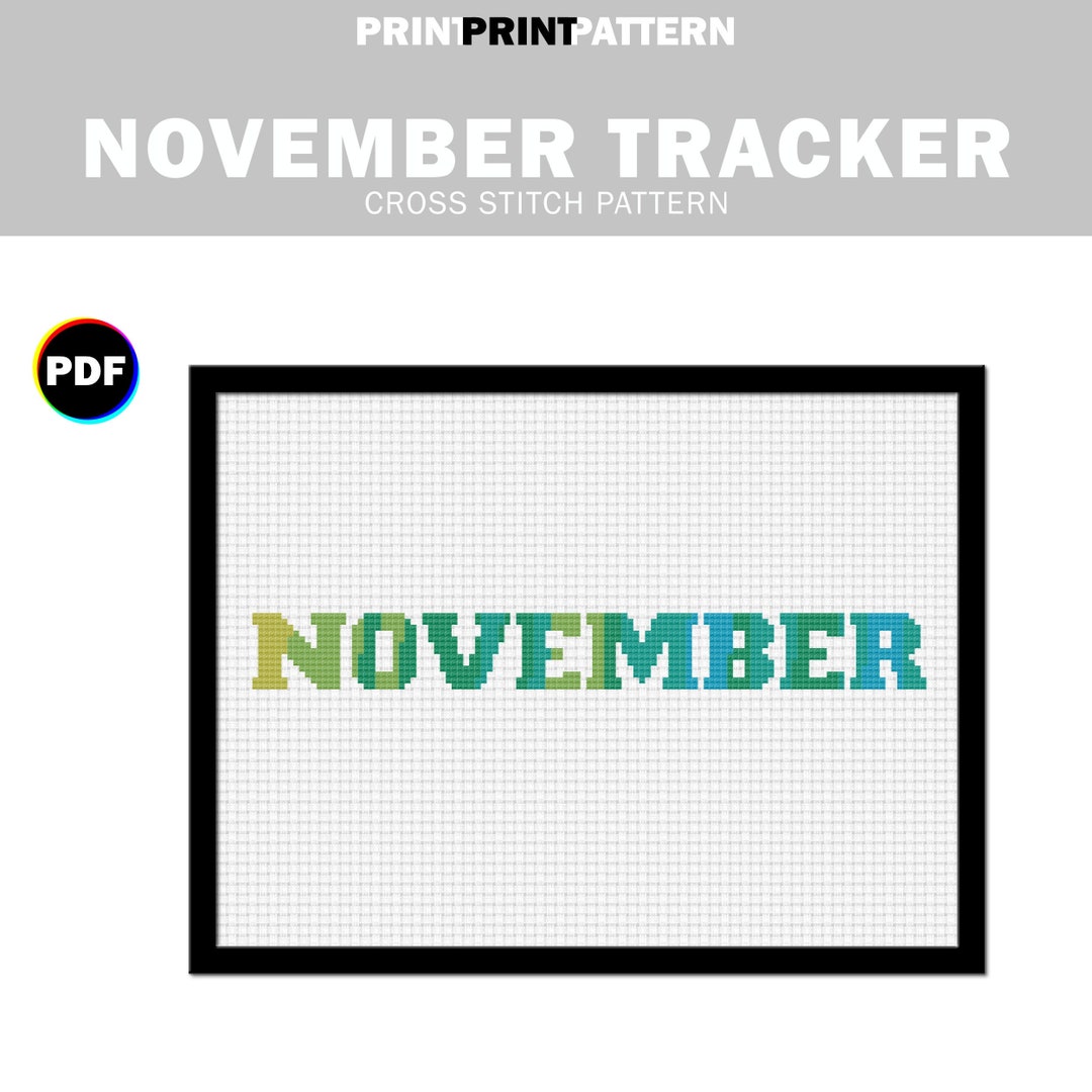 November Temperature Tracker Cross Stitch Pattern Tracking Your Local ...