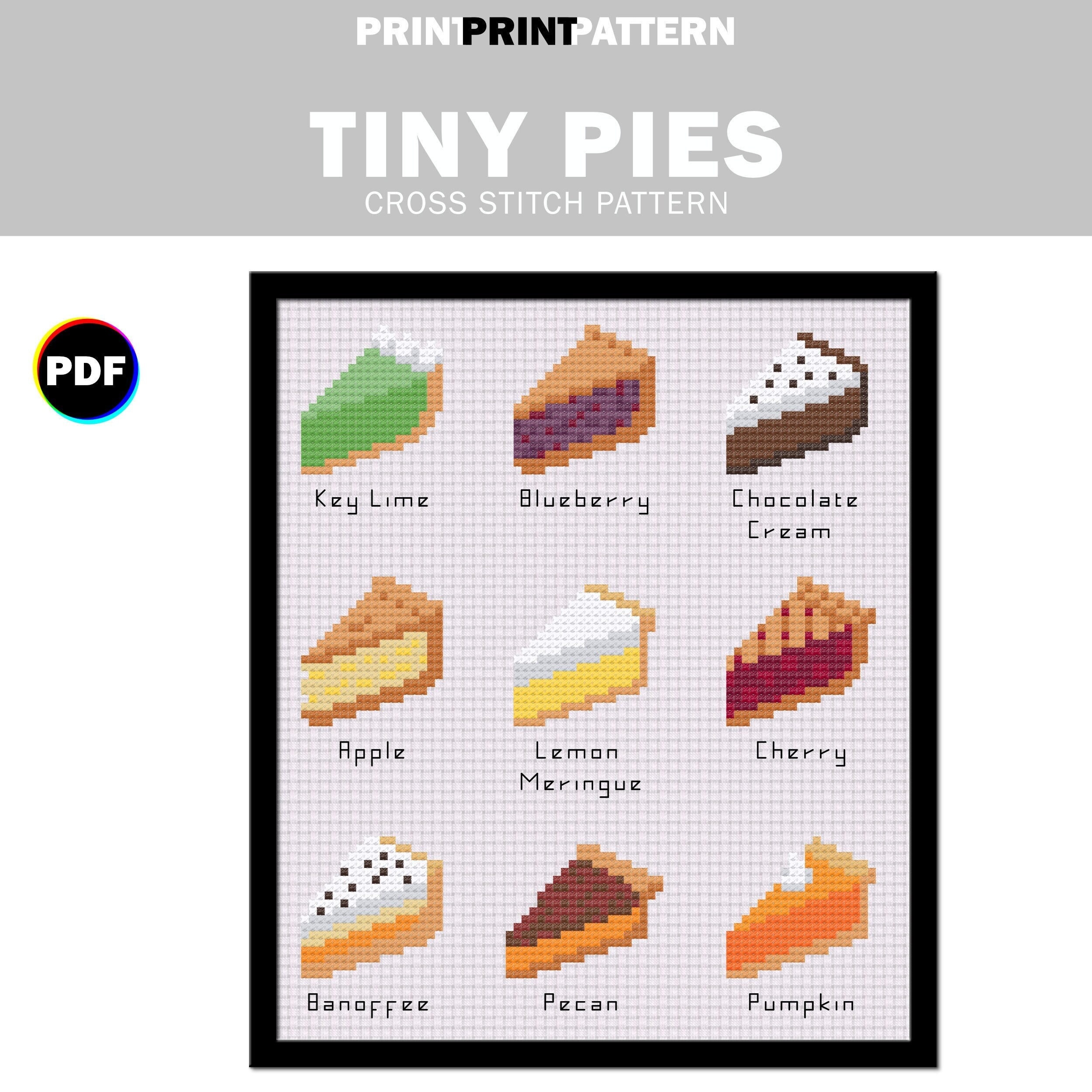 Apple Pie Cross Stitch Pattern