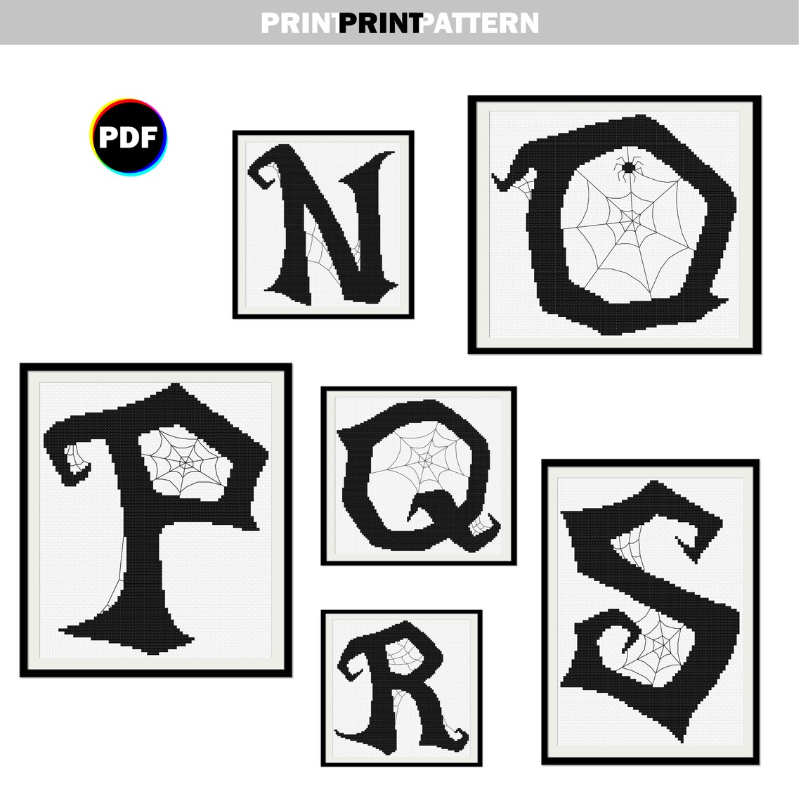 Spooky Letters Cross Stitch Patterns Full Bundle Discount - Etsy