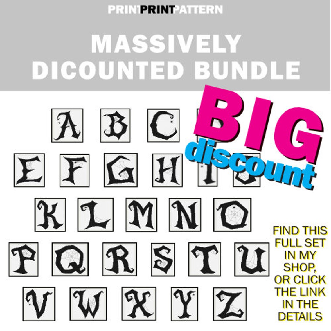 Spooky Letter N Cross Stitch Pattern Halloween Stitch Creepy - Etsy