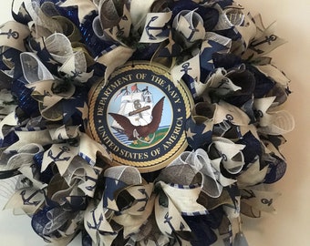 Navy wreath | Etsy
