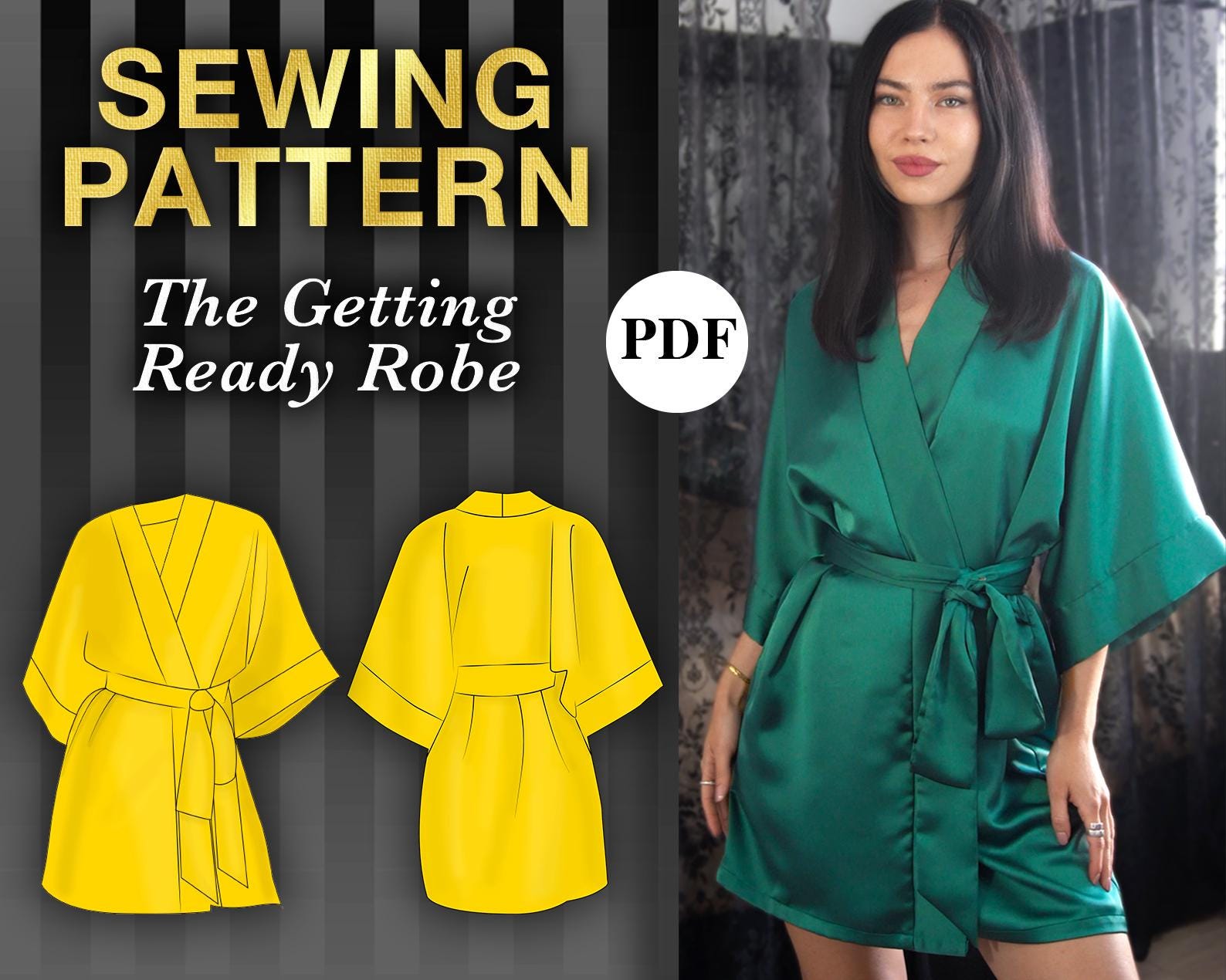 The Getting Ready Robe Sewing Pattern | Women's PDF Downloadable ...