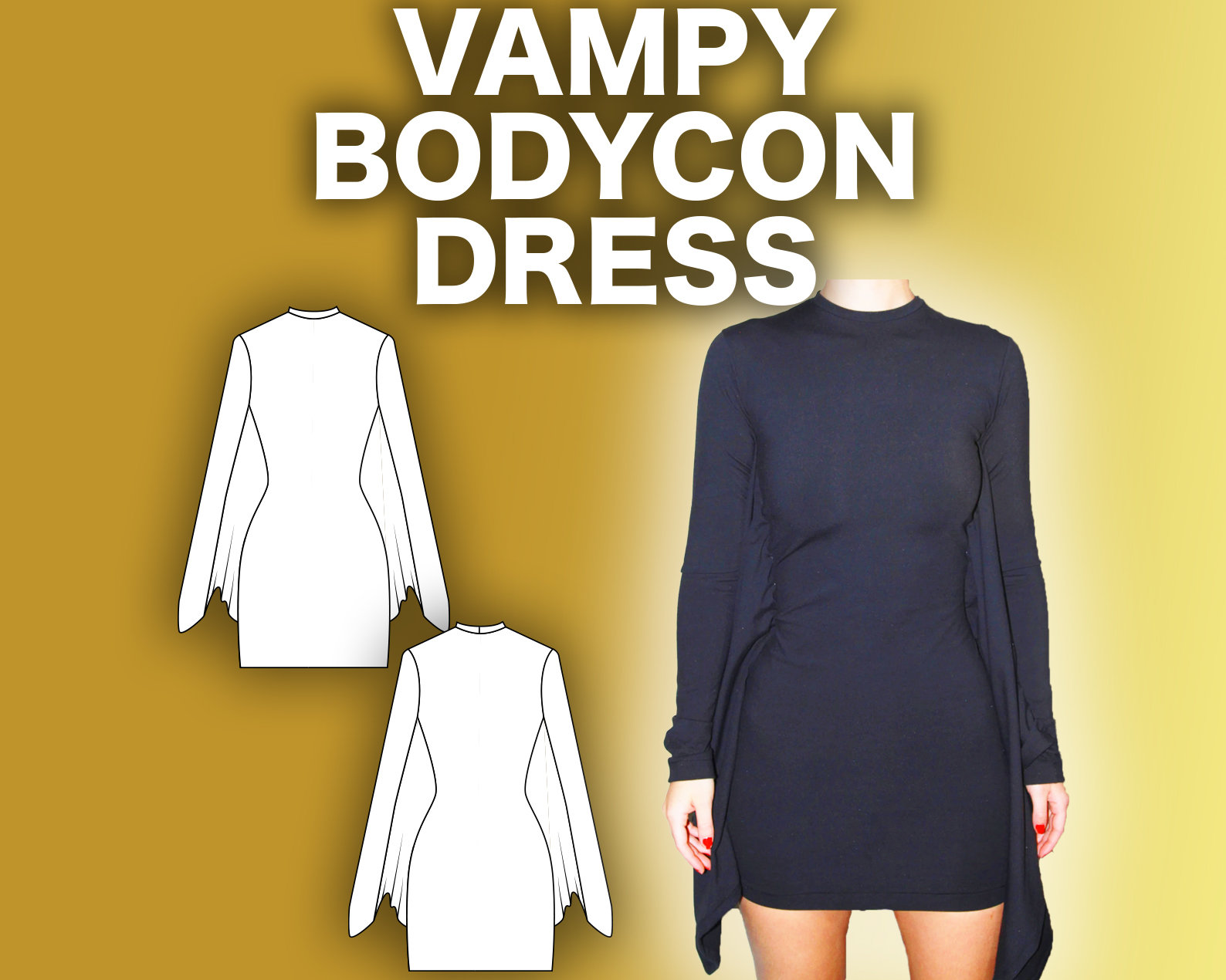 Vampire Bodycon Dress Sewing Pattern Julianna Zinchenko - Etsy