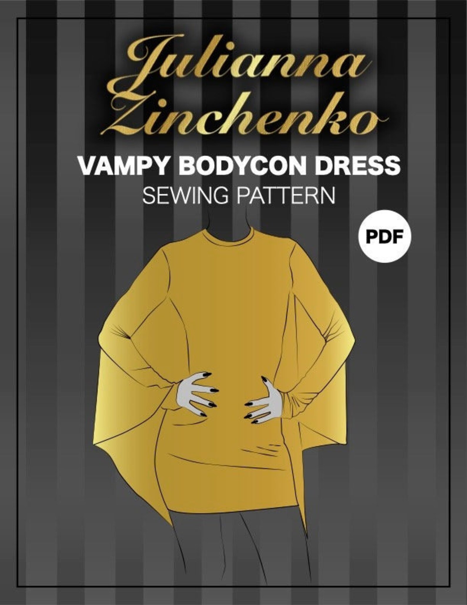 Vampire Bodycon Dress Sewing Pattern | Julianna Zinchenko | Women's Us ...