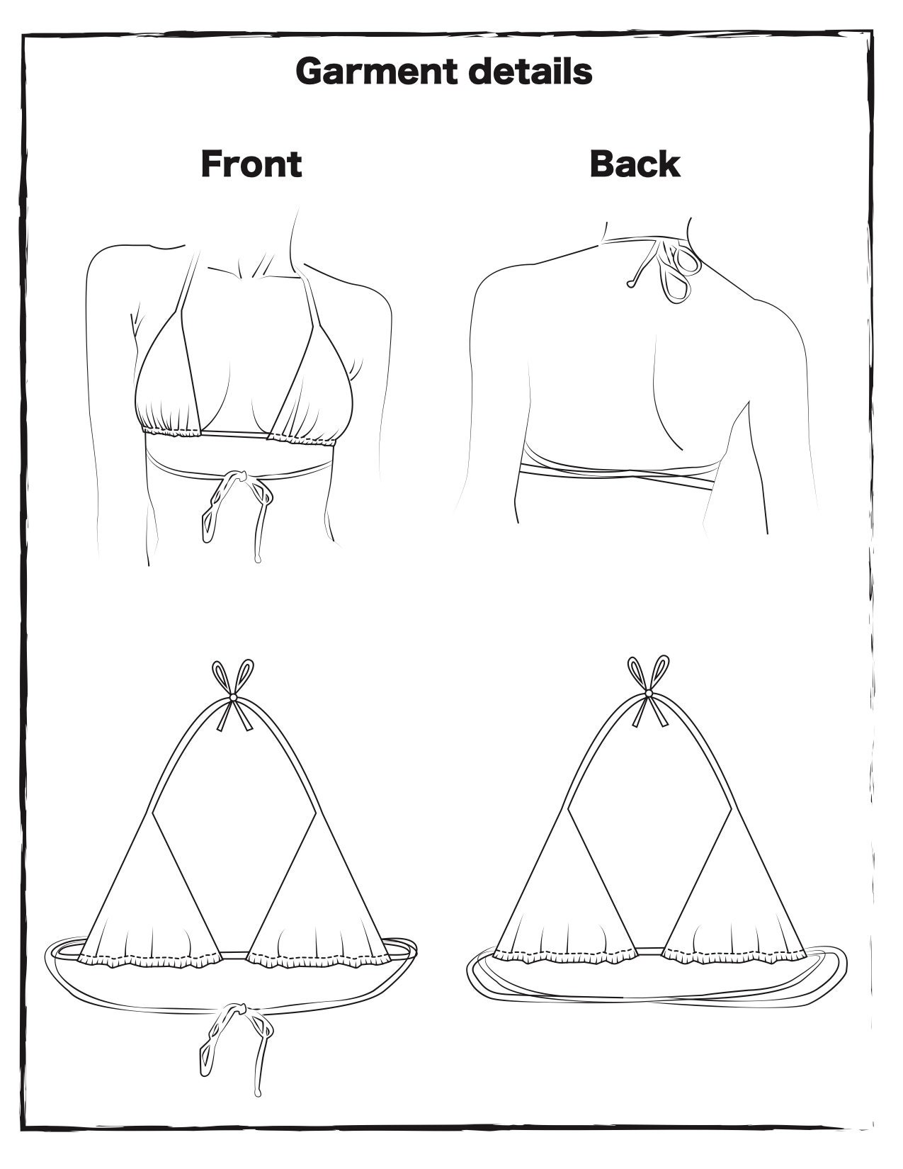 Triangle Bikini Top Sewing Pattern Downloadable Sewing Etsy España