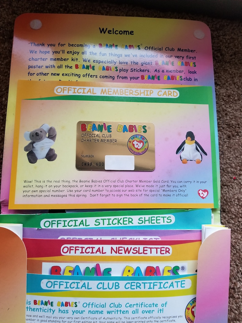 Ty Beanie Babies Official Membership Club Kit First Edition | Etsy