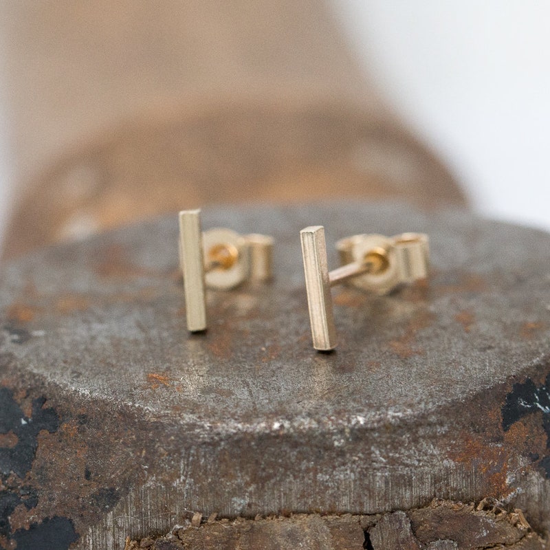 Gold Bar Earrings - Etsy