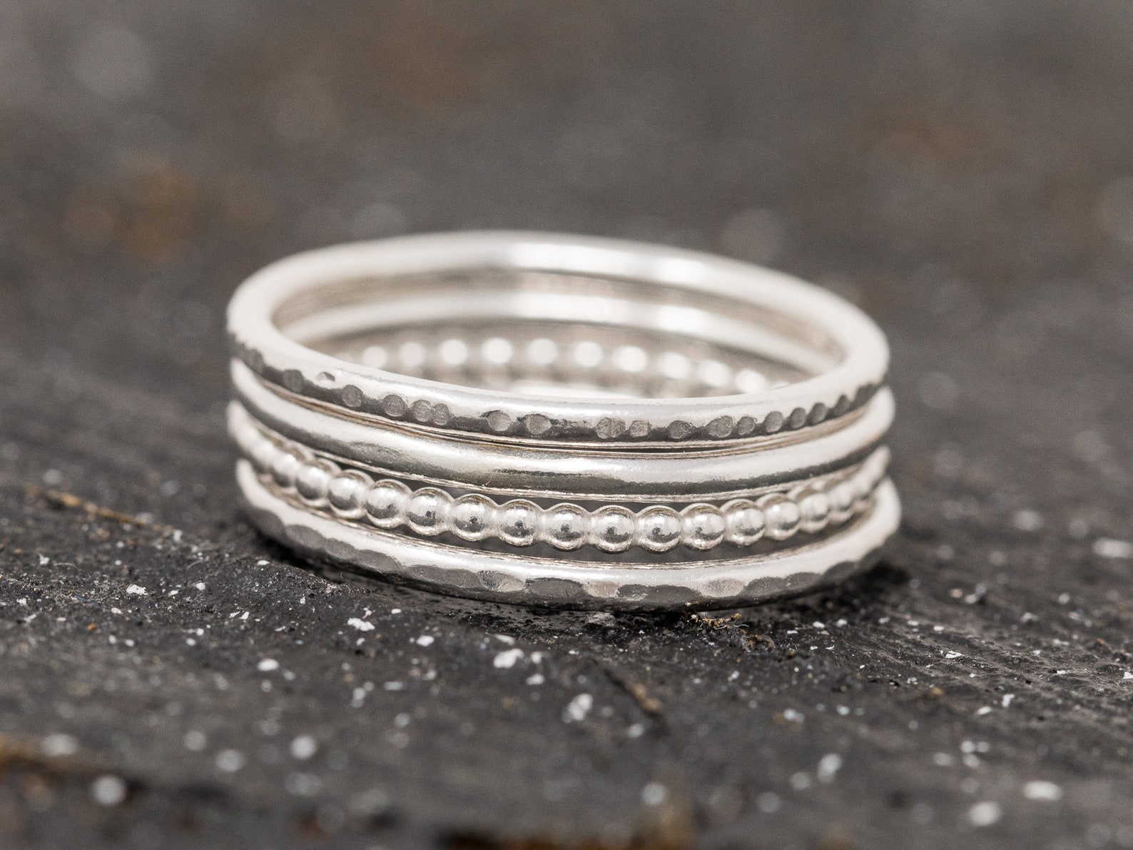 Sterling Silver Minimalist Ring Setsterling Silver Stacking - Etsy UK