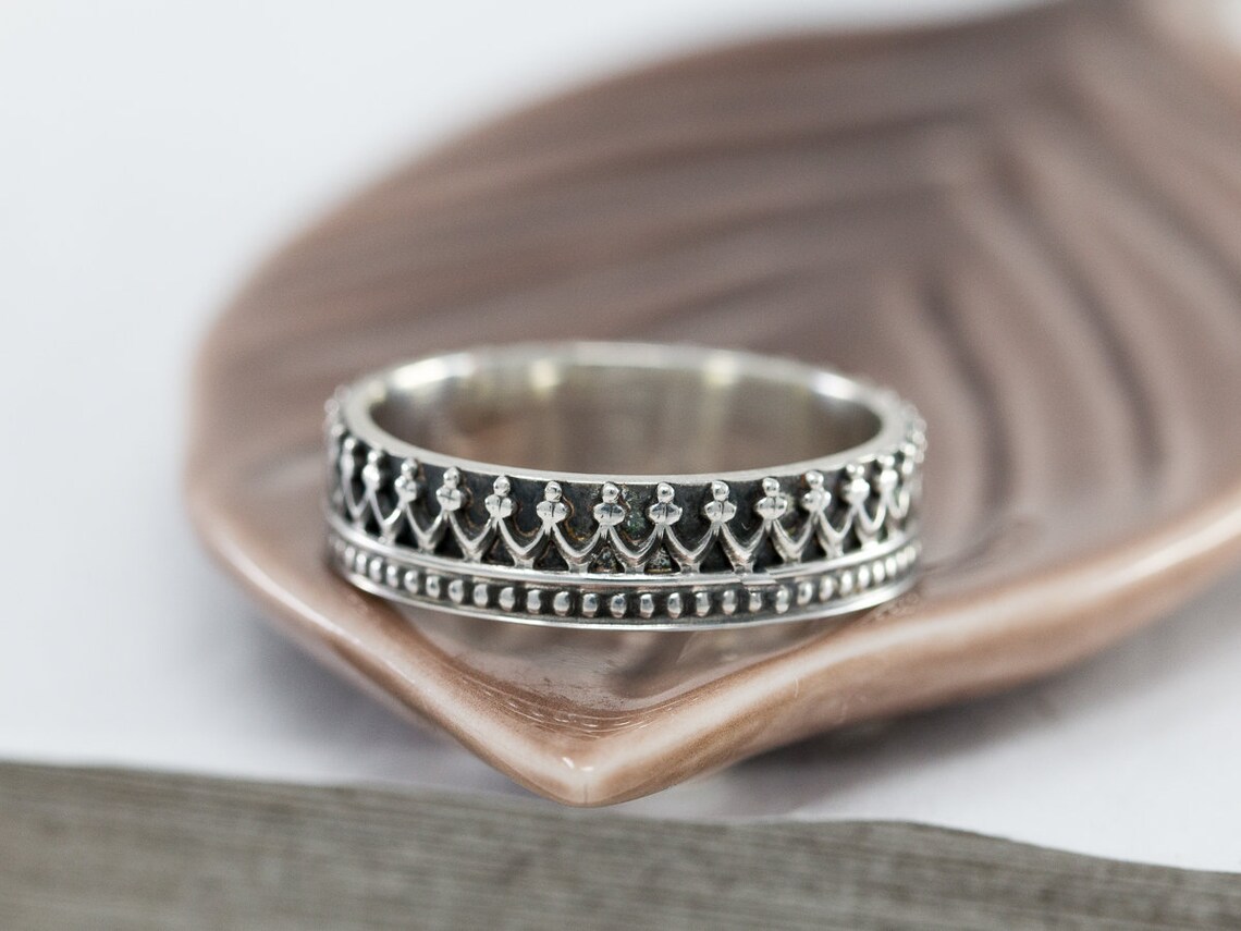 Sterling Silver Crown Ring|sterling Silver Prince Crown Ring|crown Ring ...