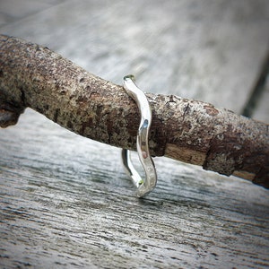 Handmade Sterling Silver Wavy Ring, Sterling Silver Hammered Ring ...
