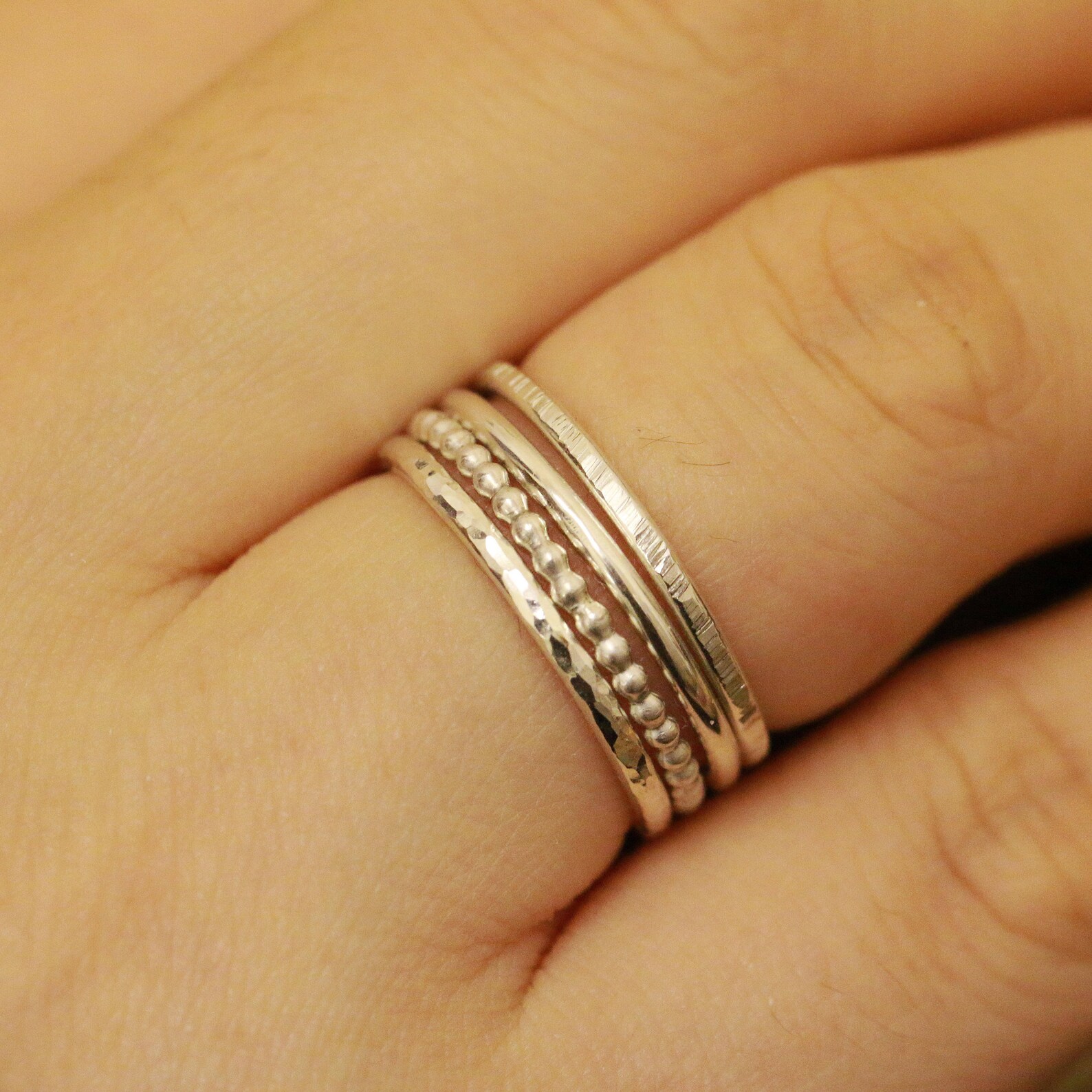 Sterling Silver Minimalist Ring Setsterling Silver Stacking - Etsy UK