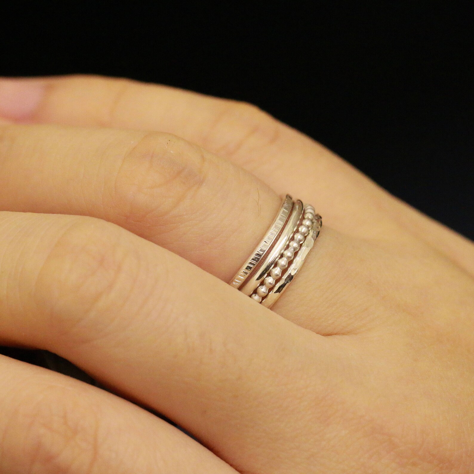 Sterling Silver Minimalist Ring Setsterling Silver Stacking - Etsy UK