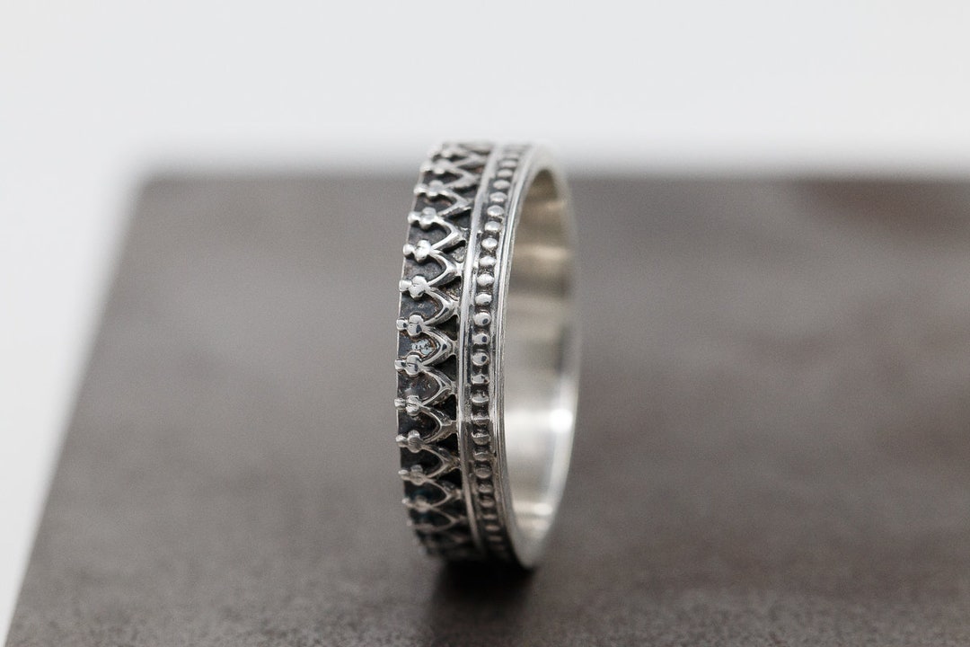 Sterling Silver Crown Ring|sterling Silver Prince Crown Ring|crown Ring ...