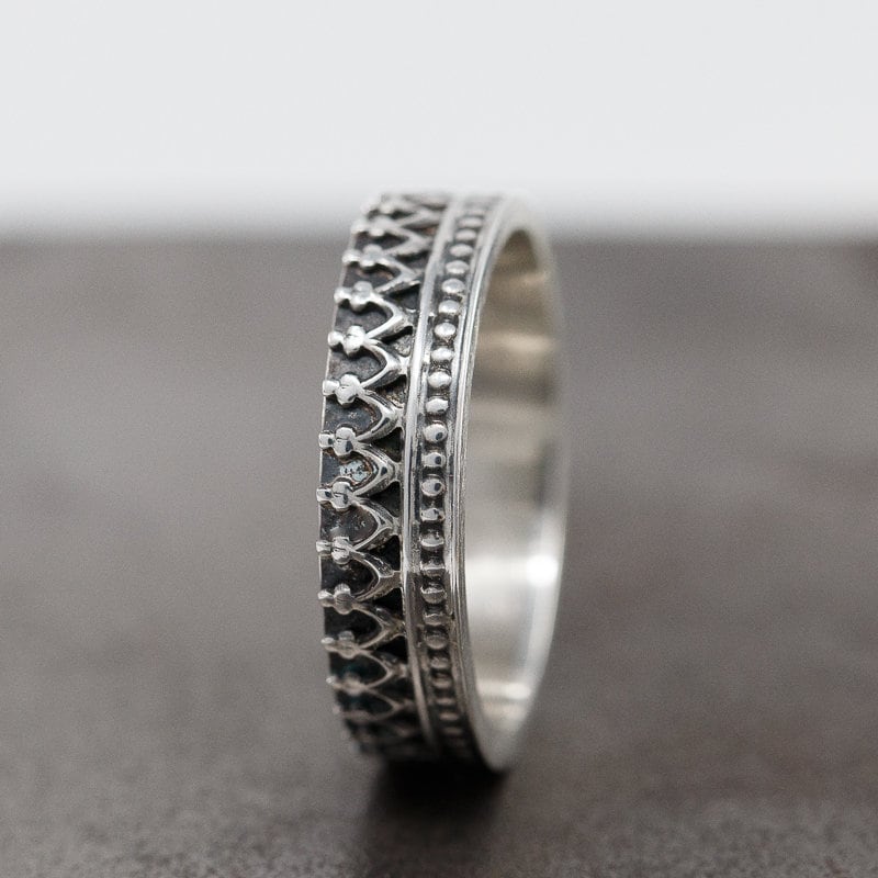 Silver Crown Ring - Etsy