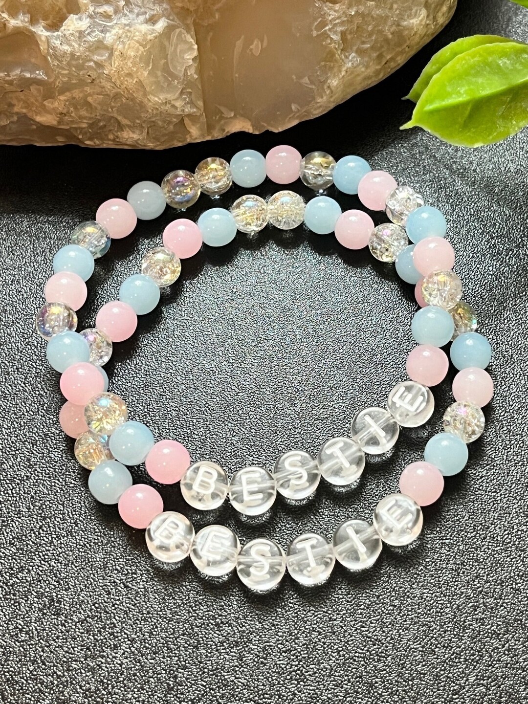 Bestie Letter Bead Bracelet | Word Bracelet | Best Friend Bracelet Set ...