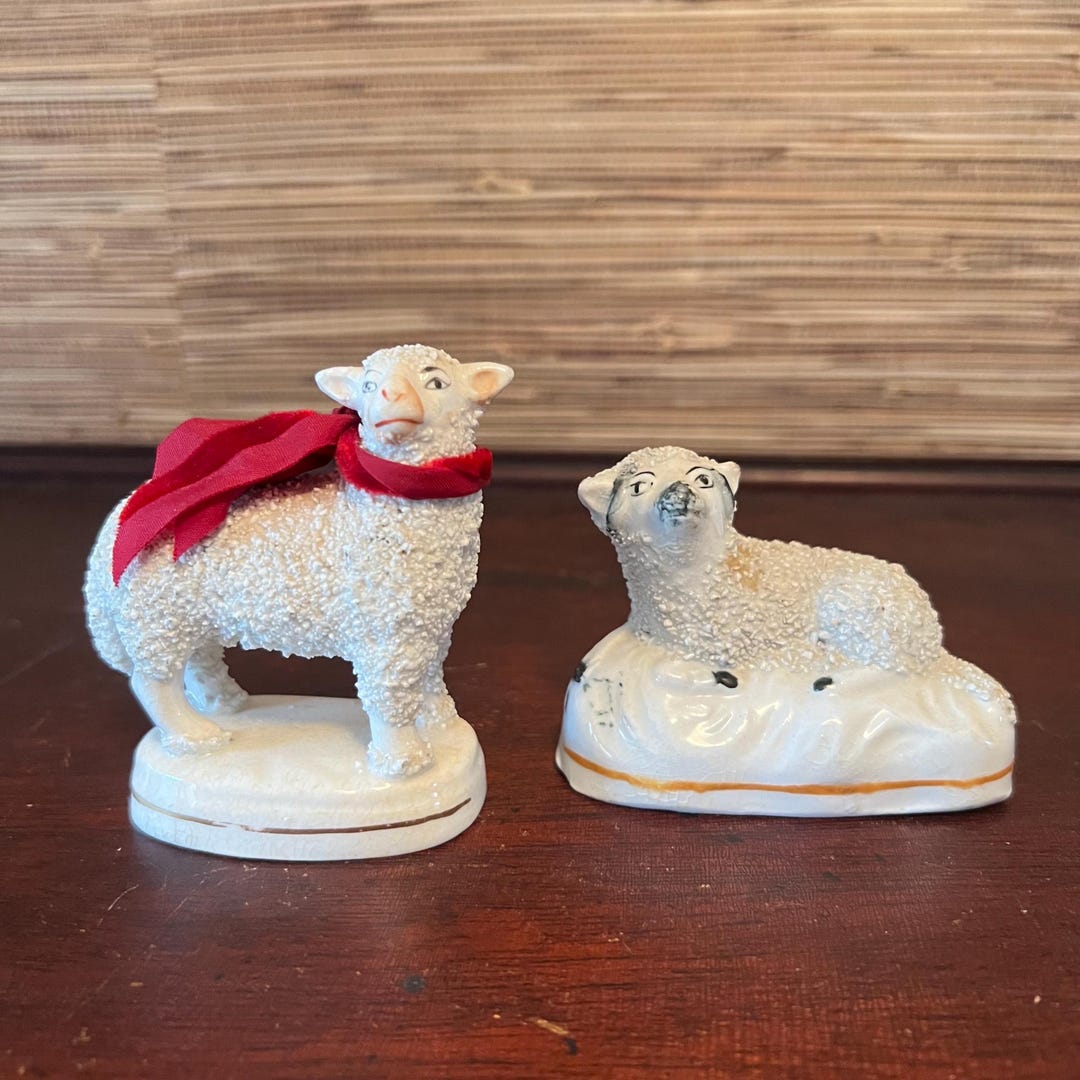 Antique Small Staffordshire Sheep or Lamb With Confetti Accents - Etsy