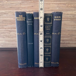 Vintage Dark Navy Blue Book Stack Coffee Table Styling, Home Accent ...