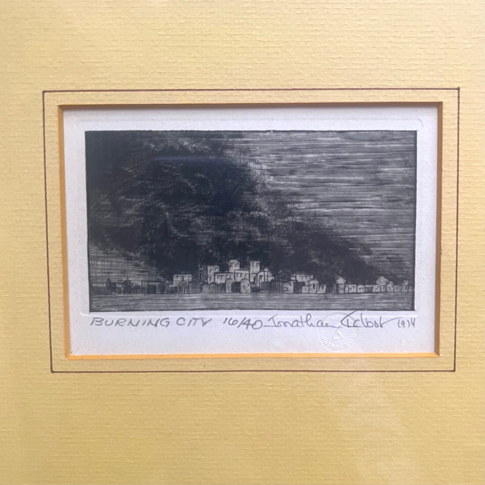 Original Jonathan Talbot Engraving Print burning City - Etsy