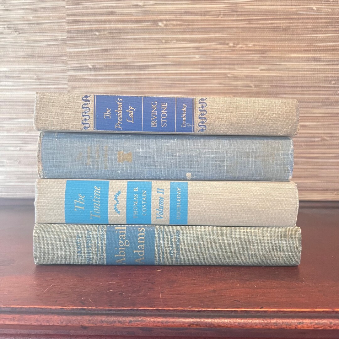 Stack of Vintage Light Blue Books | Colorful Home Decor Accent - Etsy