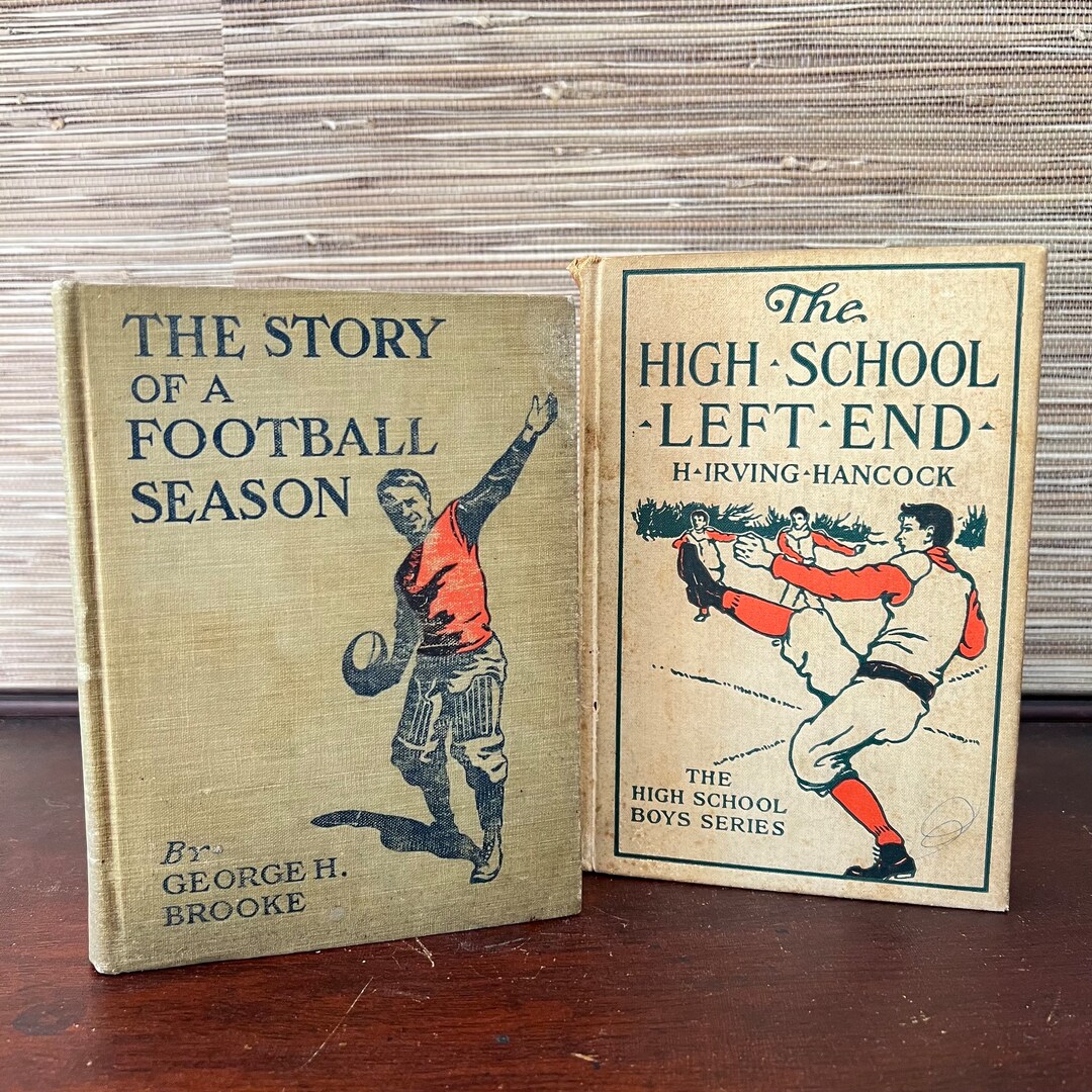 Pair of Antique Football Books Vintage Sports Books With Illustrated ...