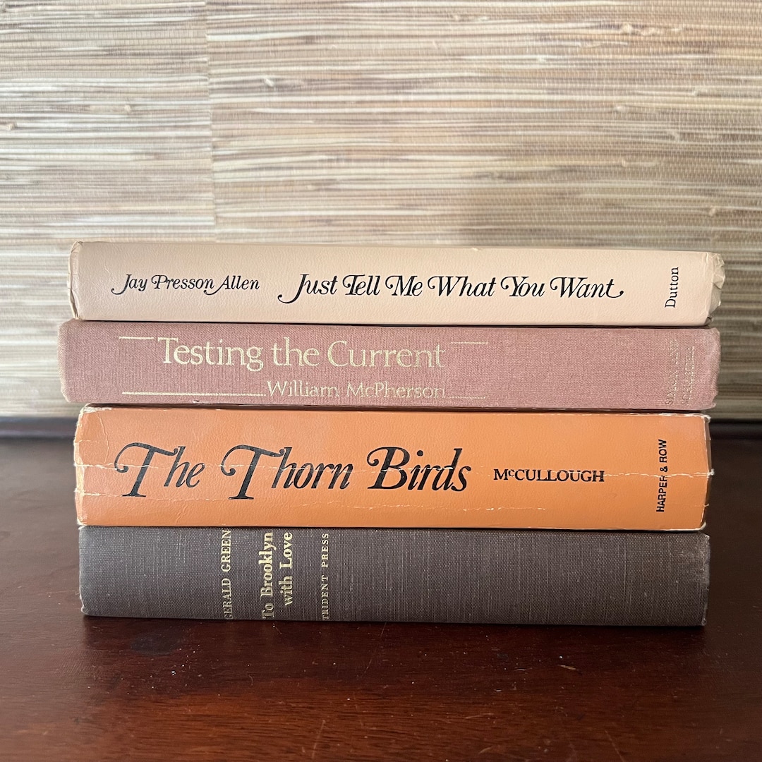 Stack of Warm Neutral Vintage Books | Brown Terra Cotta Beige Tan ...