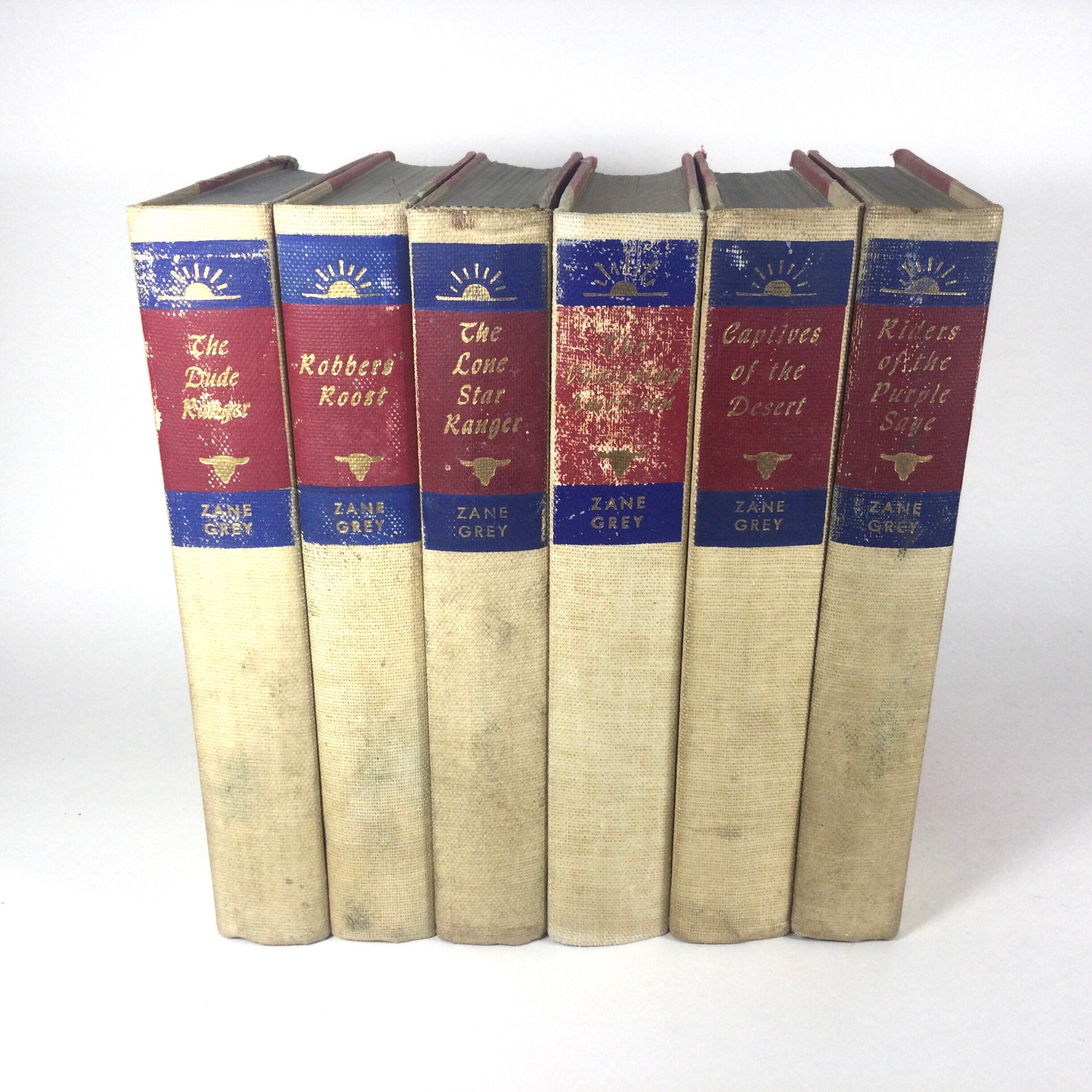 Set of 6 Zane Grey Western Adventure Books for Vintage | Etsy