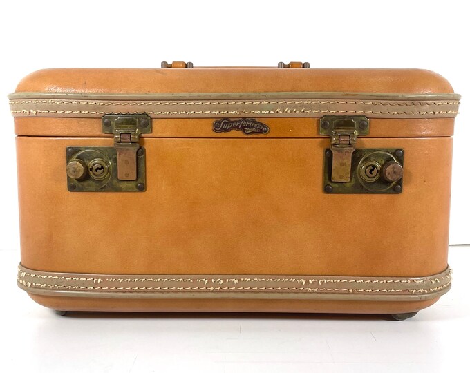 Superfortress Light Brown Train Case - Retro 1950s Hardshell Travel ...